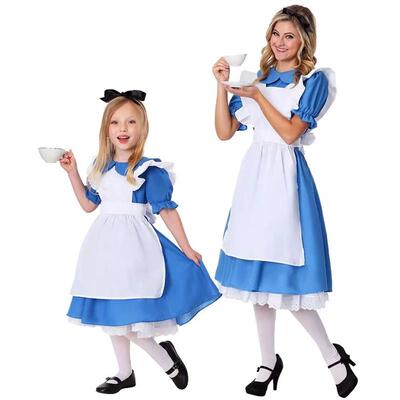 Children Girl Blue Alice In Wonderland Halloween Costume For