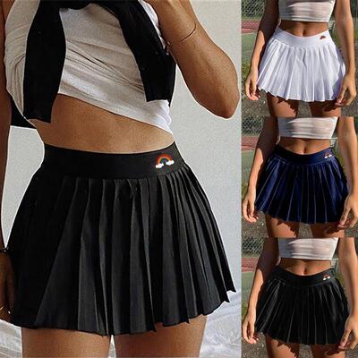 Gothic Pleated Skirt Short Woman Elastic Waist Mini Skirts
