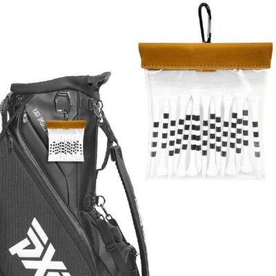 Golf Tees Pouch Golf Ball Bag With Clip Transparant Golf