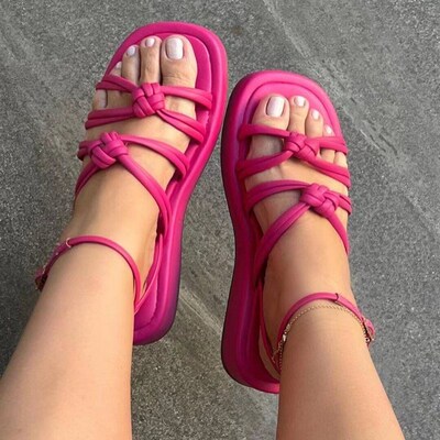 Sandalias de mujer verano 2023 Platform shoes Round Toe Butt