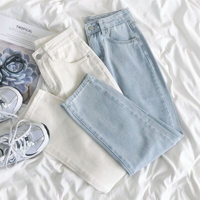 Stylish Denim Pants Female High Waist Jeans With