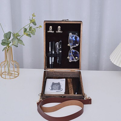 Writers Messenger Wood Box作家信使木盒 木质公文背包 中式挎包