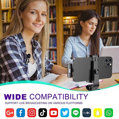Wireless Lavalier Microphone Portable Audio Video Recording