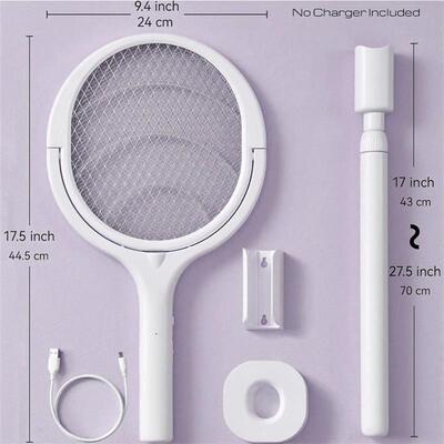 Powerful Electric Fly Swatter Bug Zapper Racket with Safety