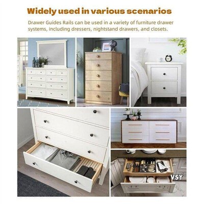 4X Metal Drawer Slide For Various Dressers And Nightstands,