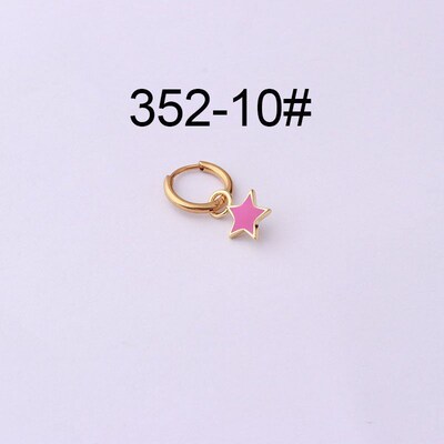 Stainless Steel Ear Cuff CandyColored Oil Drop Heart Pentagr