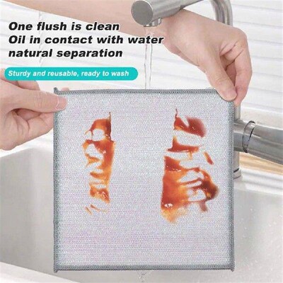Wet Dry Cloth Kitchen Cloth Set Oil Stain Remover Dish Rag