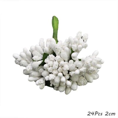 White Theme Artificial Flower Cherry Stamen Berries Bundle D