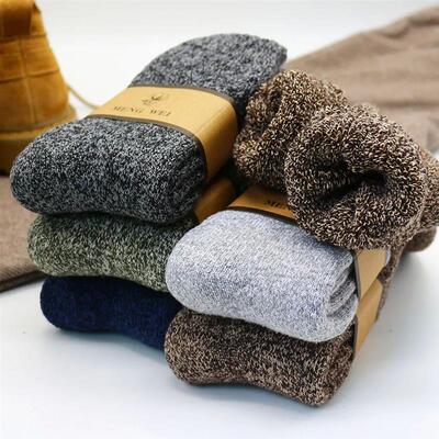 3 Pairs Winter Mens Merino Wool Socks Super Thick Warm High