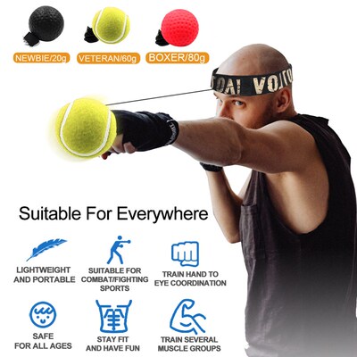 Boxing Speed Ball Set Reflex Punch Ball with Adjustable Head