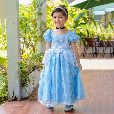 Cinderella Dress Girls Halloween Christmas Ball Gown Dress