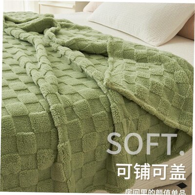 Summer Waffle Plaid Cotton Bed Blanket Throw Thin Quilt Knit