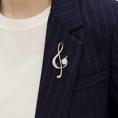 Note brooch high-end womens exquisite temperament niche des
