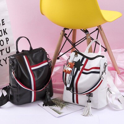 WHITE BLA Bags For Women 2021 New Fashion Zipper Ladies Back