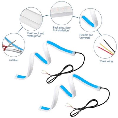 1pcs LED DRL Car Daytime Running Light Flexible Waterproof S