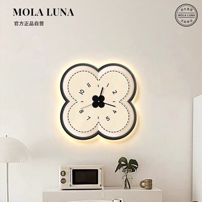MOL.Din.挂钟复古钟表客厅装饰表挂墙免打孔创意时钟壁灯丨迪纳