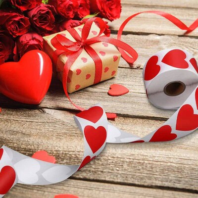 Heart shape of Red ers seal labels 50 Labels stikers srapboo
