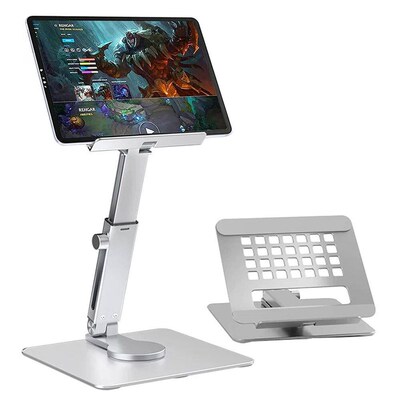 Aluminum Tablet Stand Desk Riser 360 Rotation Multi-Angle