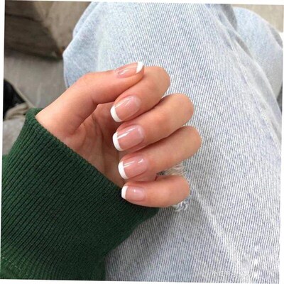 24pcs French Nails For Women Simple Fake Nails穿戴甲