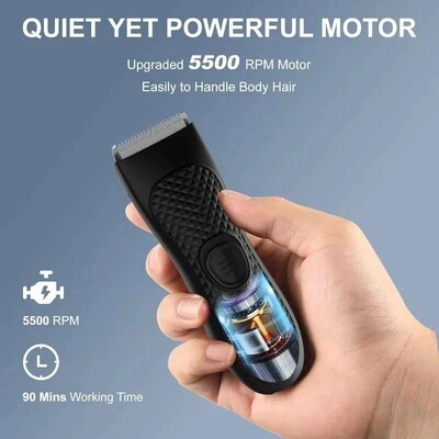 Mens Electrc Body Har Trmmer Rechargeable Shaver Ceramc Bla