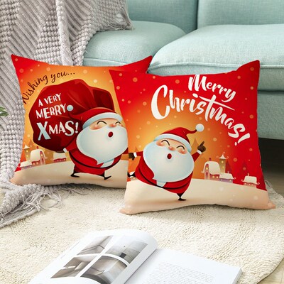 Christmas pillow cover household products cartoon snowman pe