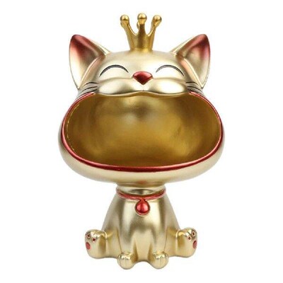 Resin Animal Key Bowl Candy Snacks Organizer Fortune Cat