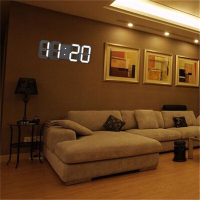 LED Digital Wall Clock with 3 levels Brightness Alarm Clock