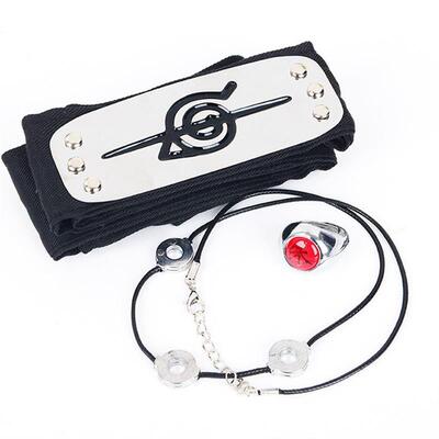 新款忍者项链晓组织宇智波鼬戒指Uchiha Itachi护额动漫道具组合
