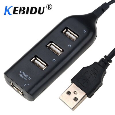 Kebidu Universal USB Hub 4 Port USB 2.0  with Cable High Spe