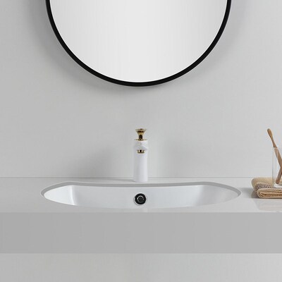 Light Luxury Embedded Undercounter Basin Half-Moon Ceramic W
