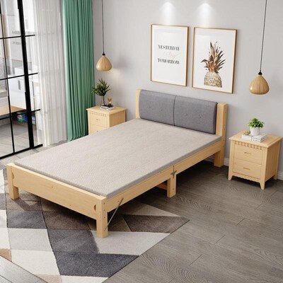 Solid wood bed 1.2 meters single bed modern simple 1.5 meter