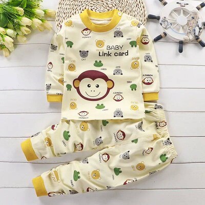 Chldrens Clothng Sprng and utumn Catoon Underwear Set Baby