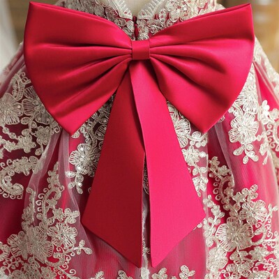 1-5Y Baby Girls Eids Gowns for Red Costumes for Children Par