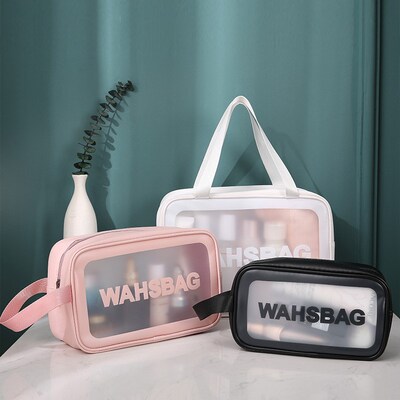 PU Travel Storage Bag Cosmetic Makeup Washbag Clear Handbag