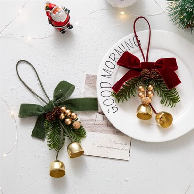 Christmas Bells Antlers Pinecone Ornament, Multi Decor Piece