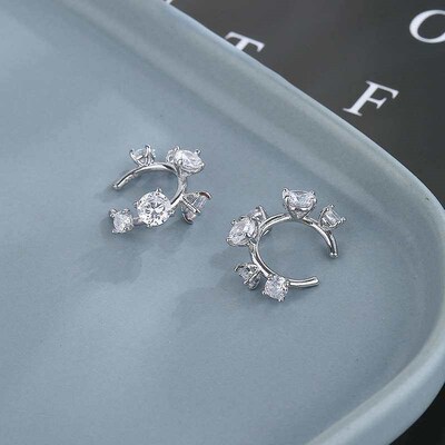 INS Wind Inlaid Zircon Ear Clip Womens Personality Shining