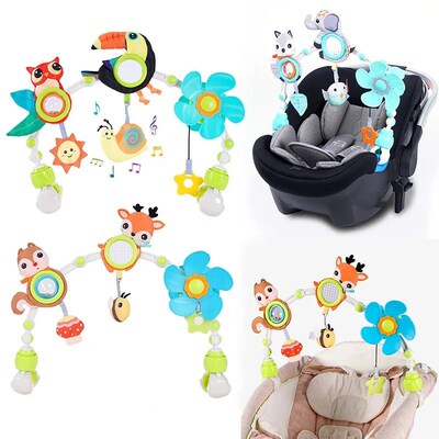 Baby Stroller Arch Toys Musical Rattle Sensory Toy with Teet