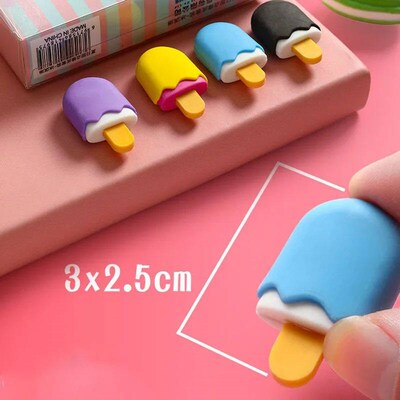 1Pcs Kawaii Ice Cream Donuts Lollipop Detachable Rubber Eras