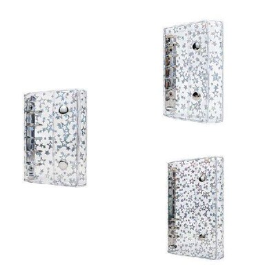 Budget Binder Cover Clear PVC 6 Ring Binder Glitter Star