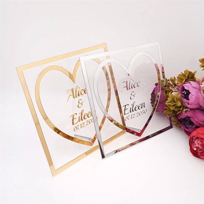 Different Style Custom Wedding Signs Name Date Acrylic Mirro