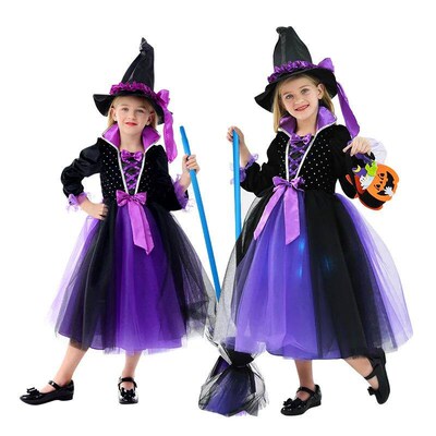 New Halloween Disguised Child Magic Witch Costume Fancy