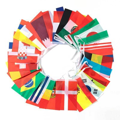 100 Countries Flag Bunting World Flags banner Colored flags