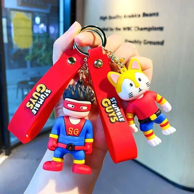 Game Stumble Guys Keychain Cute King Banana Person Figure Fu