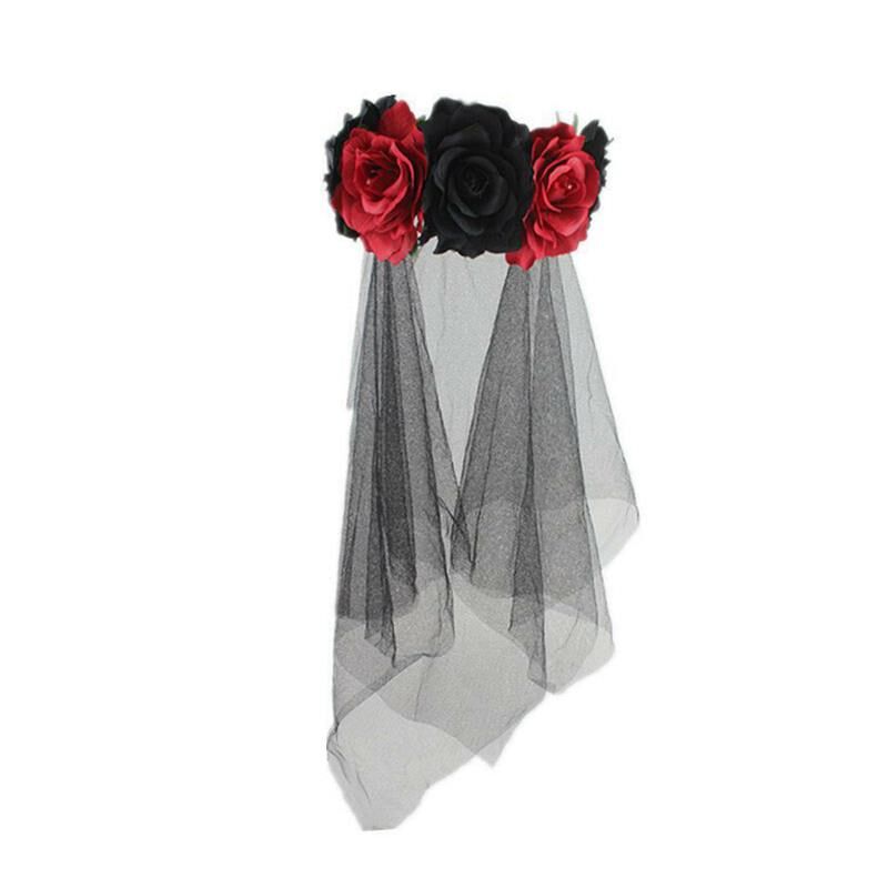 Halloween Day Of the Dead Headband Bride Veil Fancy Dress1