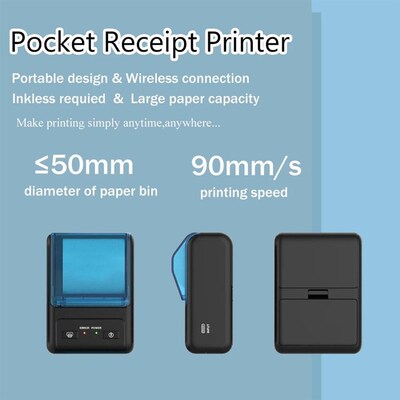 Handheld Receipt Printer 58mm Wireless Mini Thermal Printer