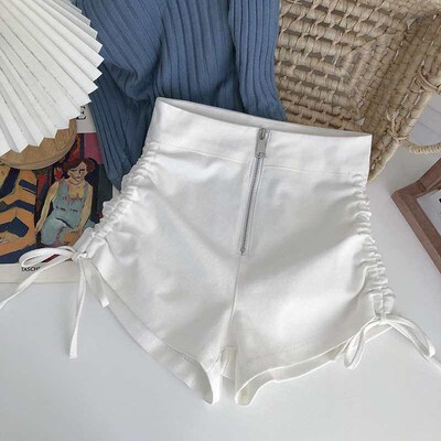 Girls Shorts Summer New Stetch Elastic High Waist Solid Colo