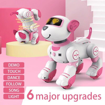Funny RC Robot Electronic Dog Stunt Dog Voice Command Progra