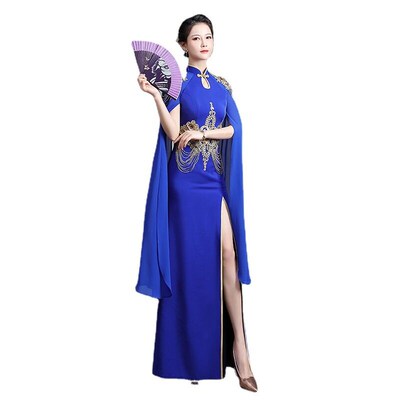 China style improved catwalk cheongsam skirt autumn new eleg