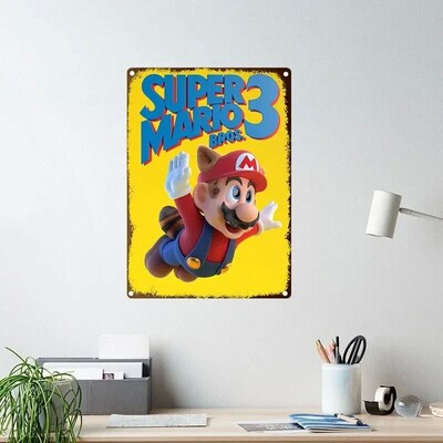 MINISO Super Mario Bowser Kart Metal Poster and Print Tin Si