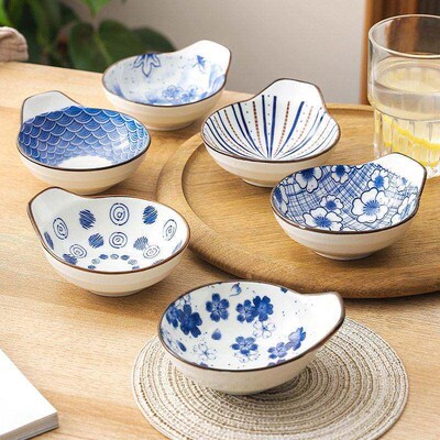 Binaural Soup Bowl Household Tableware Ceramic Large Bowl